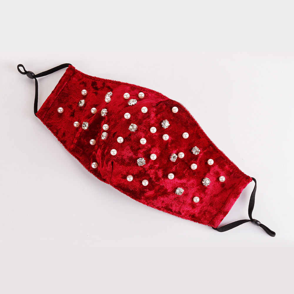 DIAMONDS AND PEARLS VELVET FACE MASK– House of Pascal