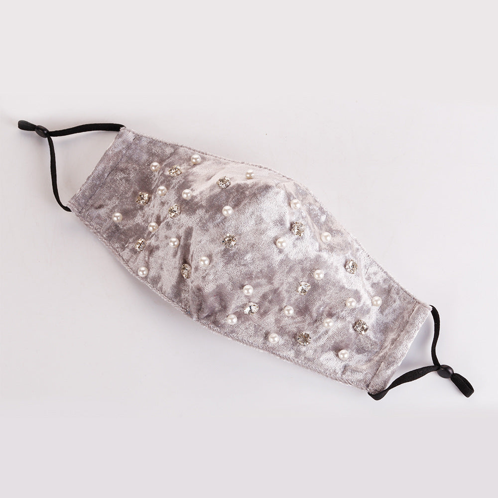 DIAMONDS AND PEARLS VELVET FACE MASK– House of Pascal